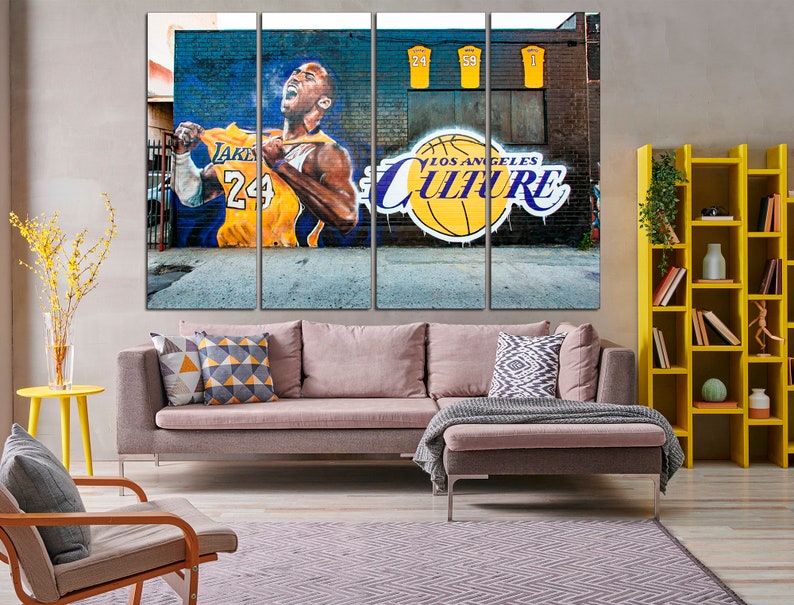 Kobe Bryant Graffiti Wall Art Kobe Canvas Print Modern Wall - Etsy