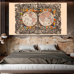 Ancient World Map World Map Canvas Print Extra Large Word Map Wall Art ...