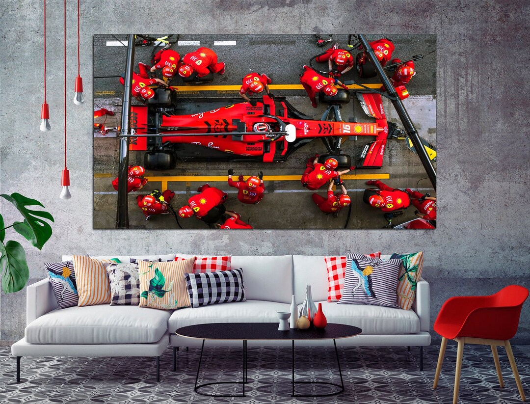 Formula One Wall Art Pit Stop Poster F1 Wall Art Man Cave Decor Pit ...