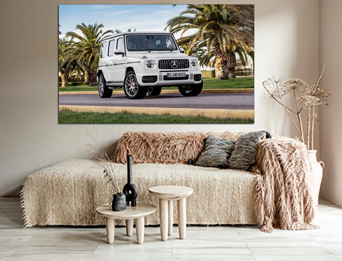 Mercedes-benz G-class Canvas Print Mercedes Benz Poster White - Etsy