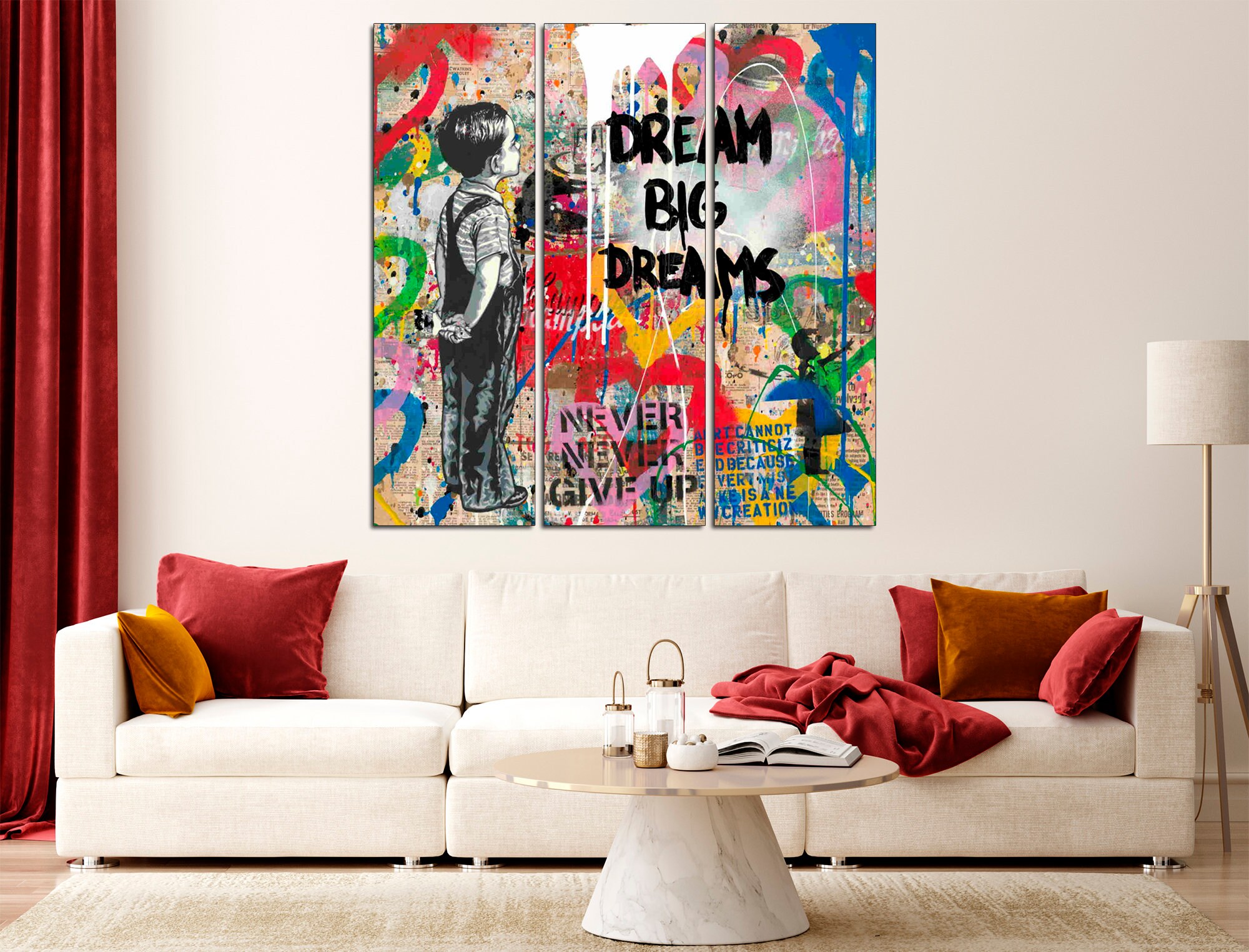 Dream Big Dreams Art Graffiti Canvas Wall Art Mr.brainwash Art | Etsy