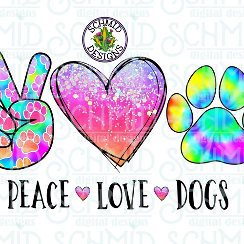 Peace Love Dog Png / Peace Love Dog / DIGITAL DESIGN - Etsy