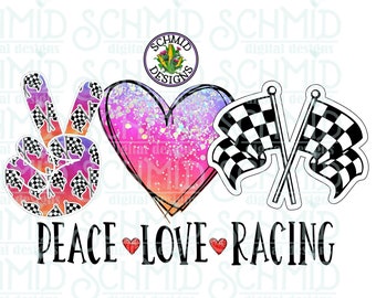 Peace Love Racing Png - Etsy