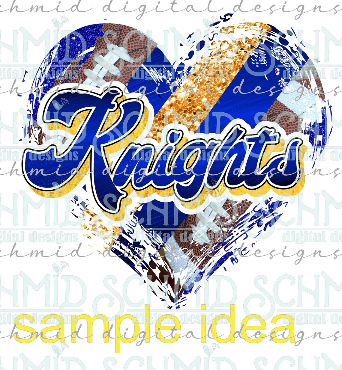 Blue and Gold Football PNG Football Mascot PNG Mascot - Etsy