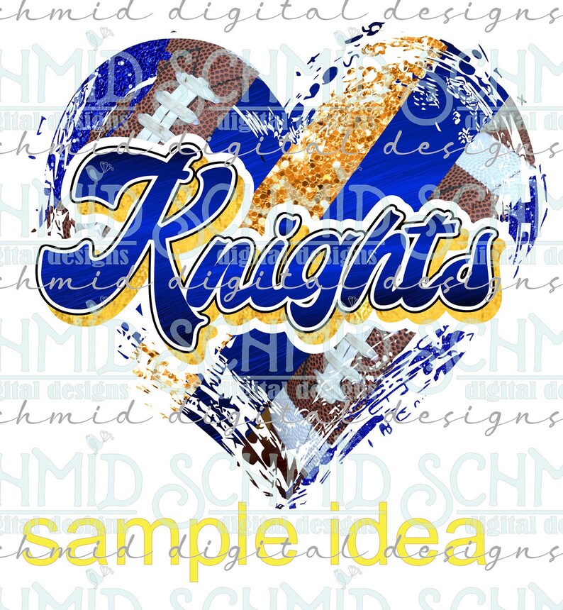 Blue and Gold Football PNG Football Mascot PNG Mascot - Etsy