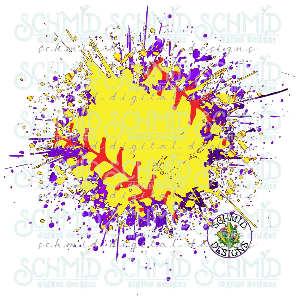 PURPLE, Splatter Softball Png, Softball Png, Softball Background Png ...