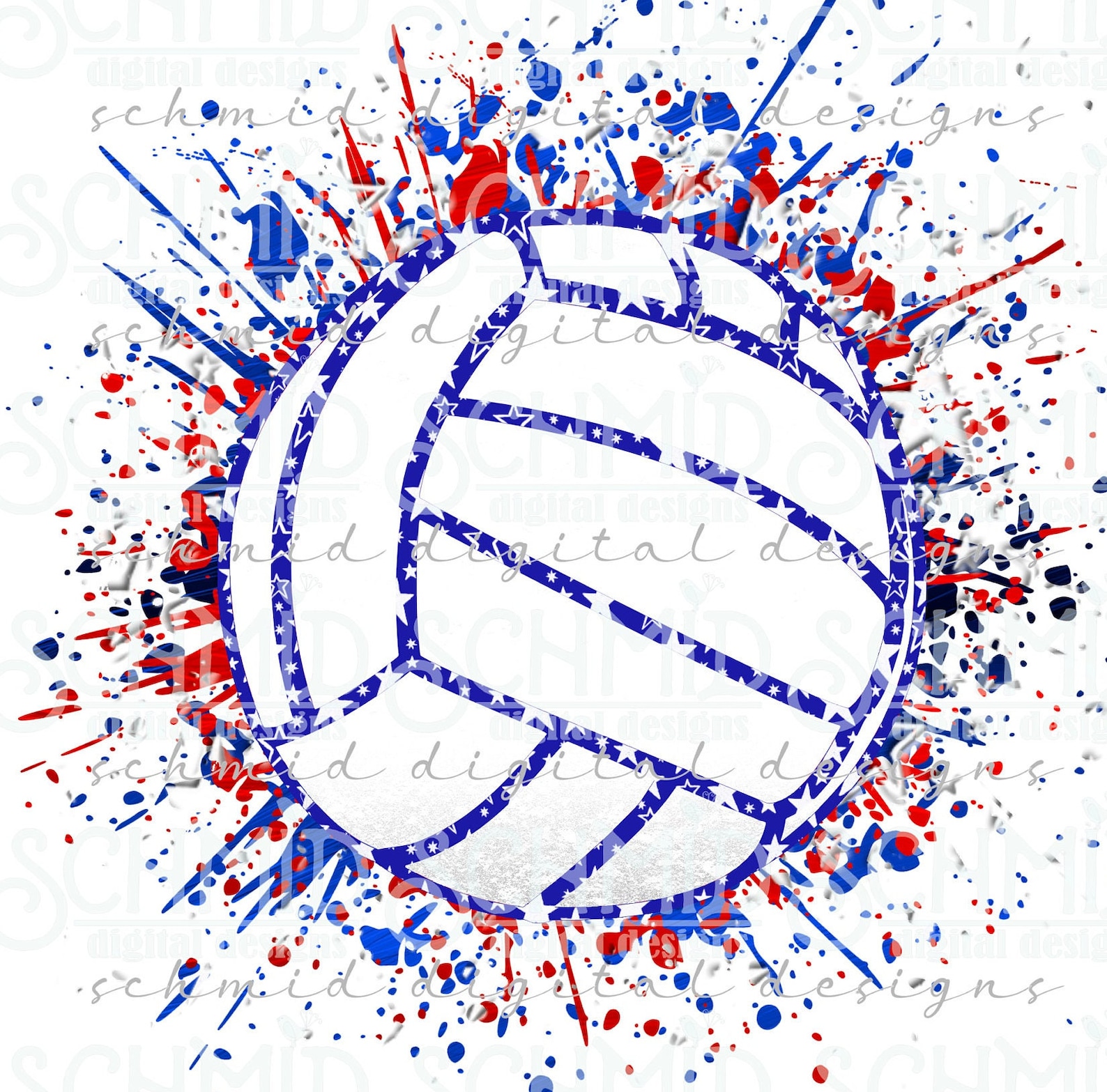 Patriotic Splatter Volleyball Png, Volleyball Background, Volleyball ...