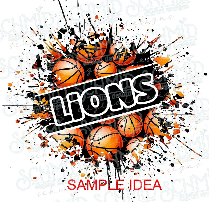 Splatter Basketball TEAM PNG, Basketball Mascot PNG, Mascot Design ...