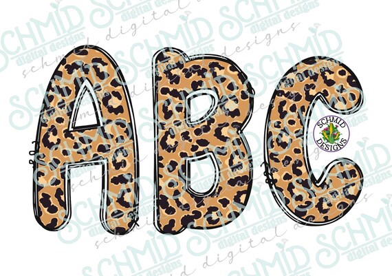Leopard Alphabet Png Leopard Alphabet Download | Etsy