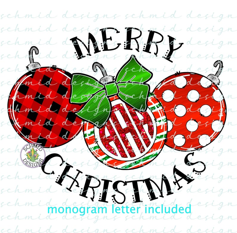 DIY Christmas Ornament Monogram Frame PNG Png Letters - Etsy
