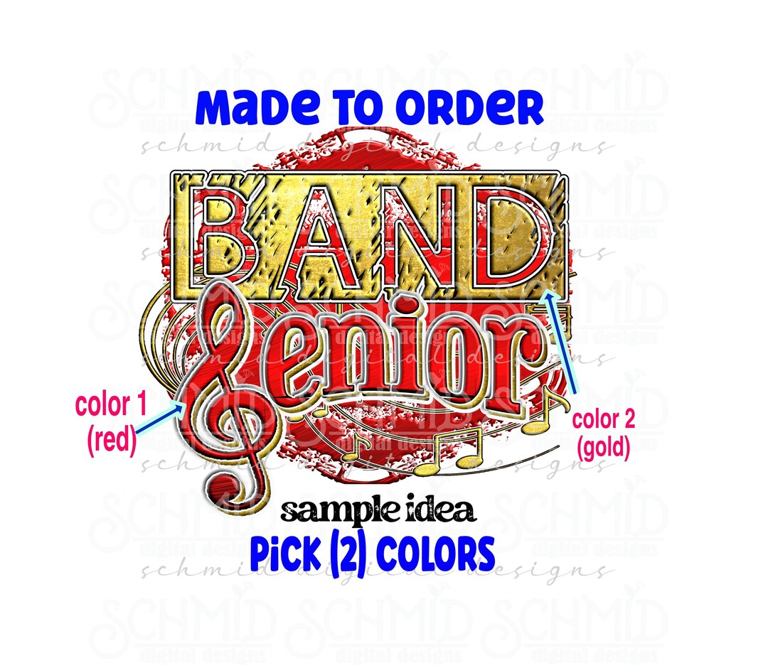 Personalized Senior Band PNG , High School Band Design, Marching Band ...