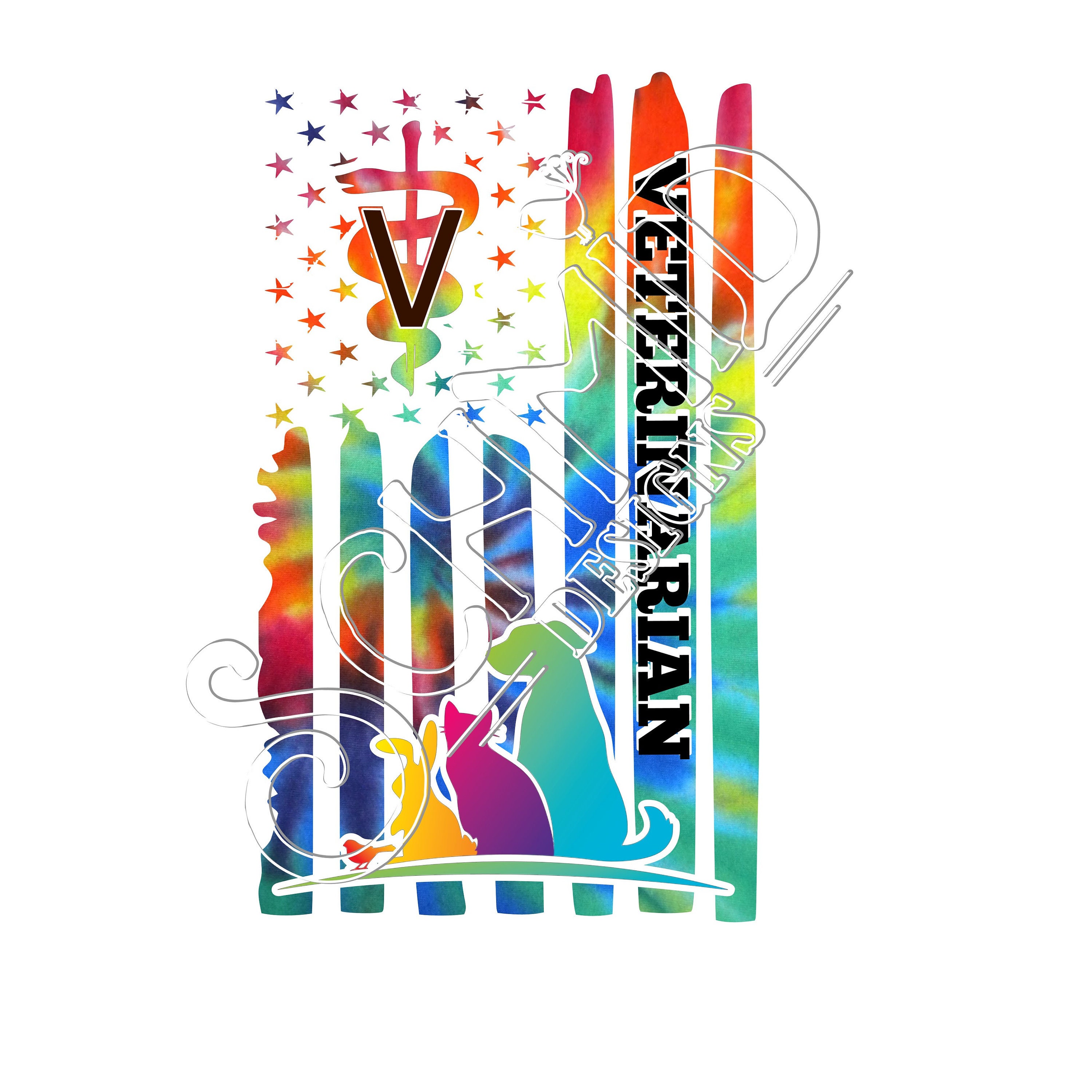 FLAG, the Veterinarian Svg, Veterinarian Flag Tie Dye Svg/ Veterinarian ...