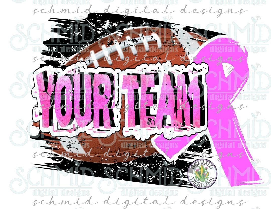PERSONALIZED Breast Cancer, Football Team PNG, Pink Out Football PNG ...