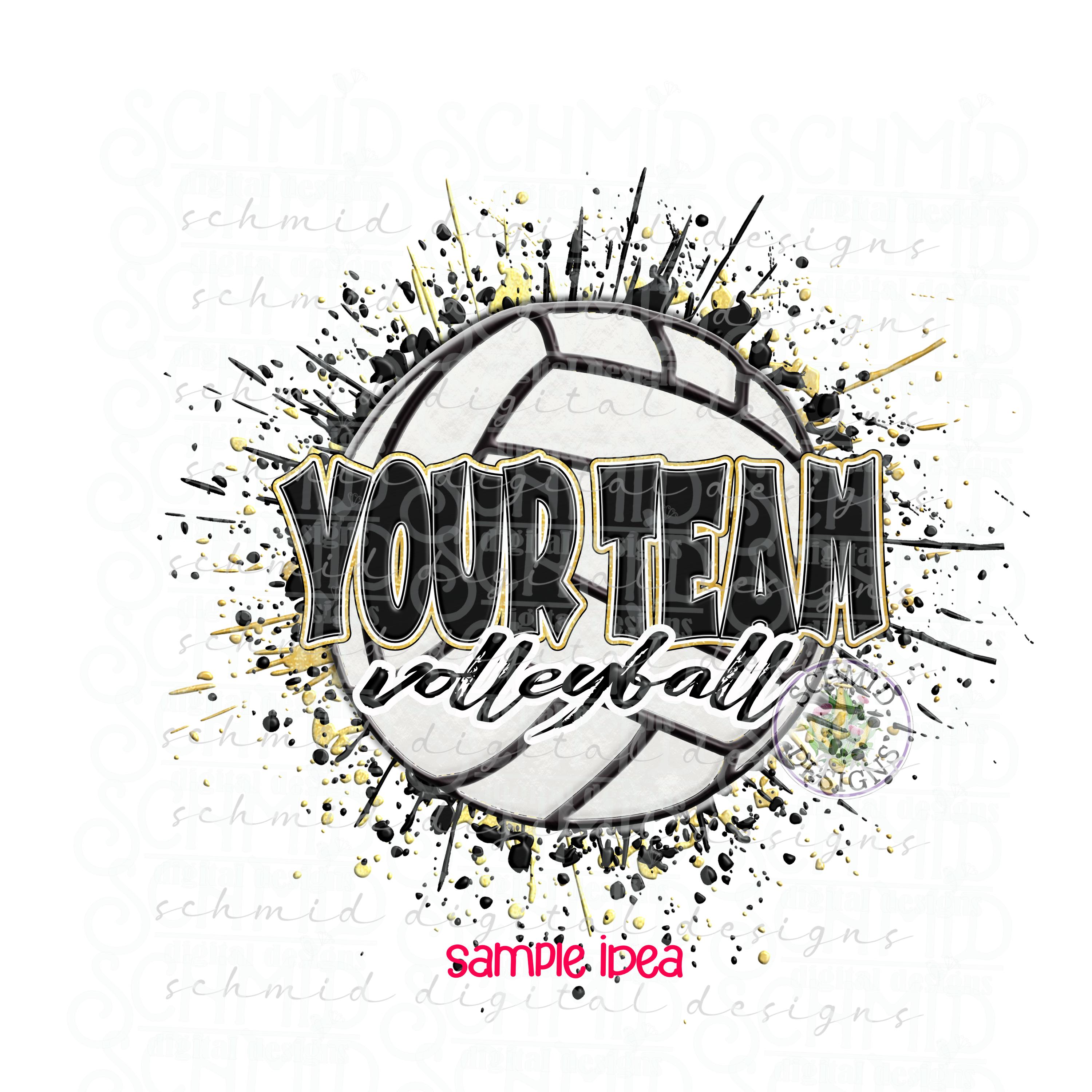 Made to Order Custom VOLLEYBALL Team PNG, Volleyball Splatter ...