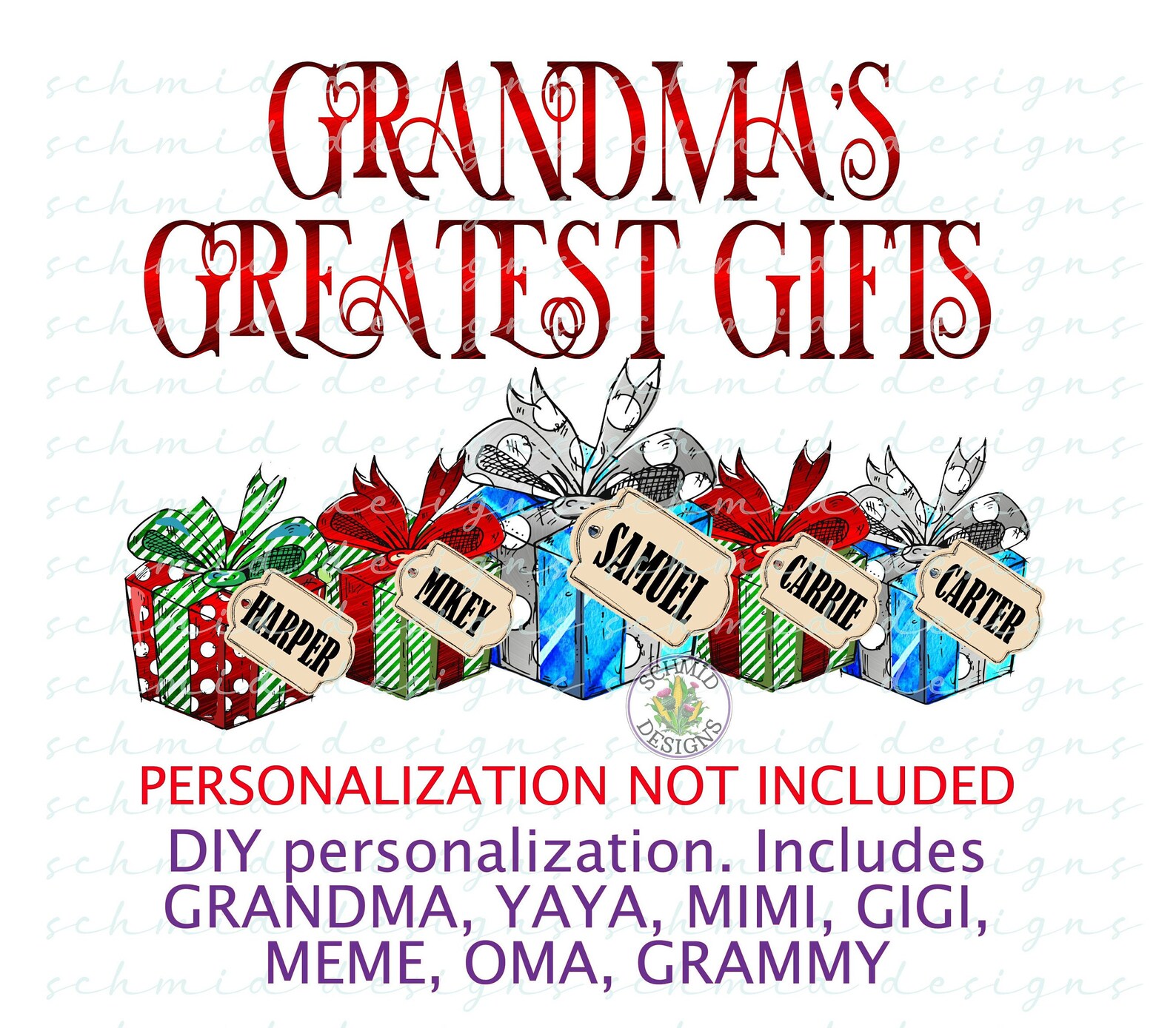 Grandma DIY Interactive Personalized Greatest Gifts Png/ | Etsy