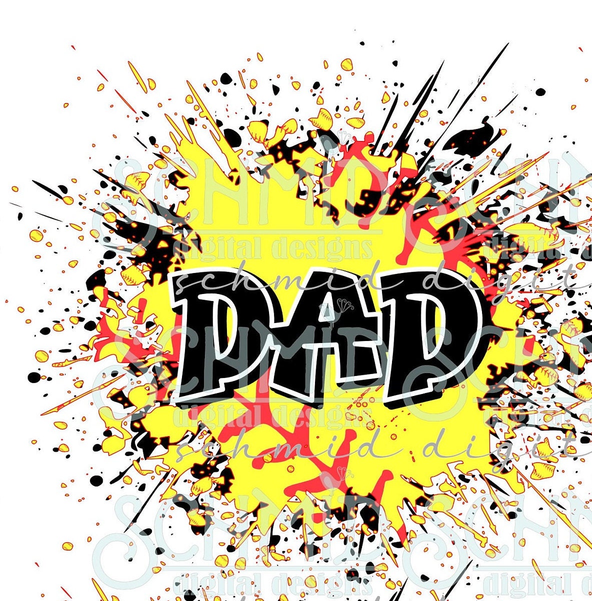 SPLATTER Softball Png /softball Background Png / Softball - Etsy