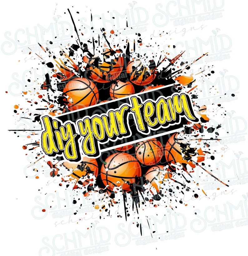 Splatter Basketball TEAM PNG, Basketball Mascot PNG, Mascot Design ...
