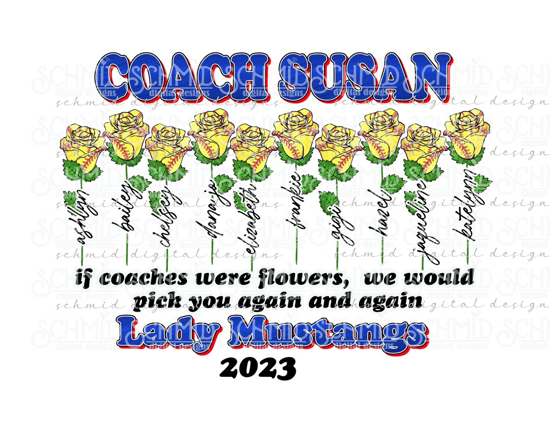 Custom, Softball ROSES PNG, Softball Coach PNG, Mascot Design, Softball ...
