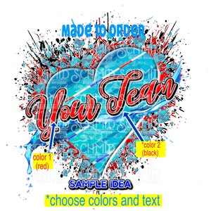 Splatter Heart, Personalized Swim TEAM PNG, Swim Mascot PNG, Mascot ...