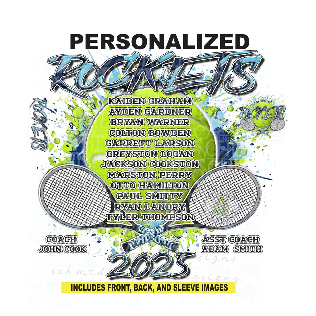 Personalized Tennis TEAM PNG, Tennis Team Png, Tennis Team Design ...