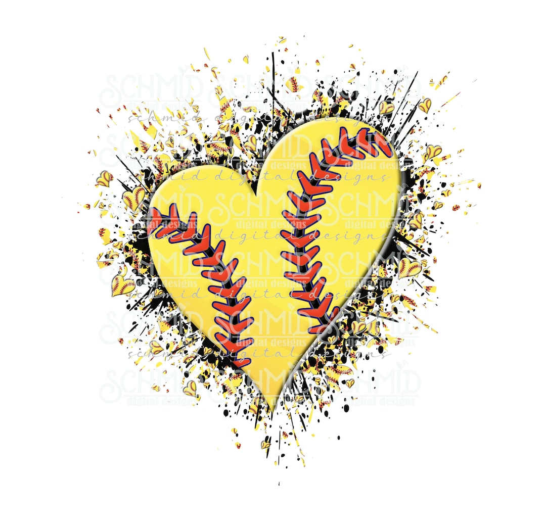 Heart Splatter, Softball Png, Softball Background, Softball Background ...