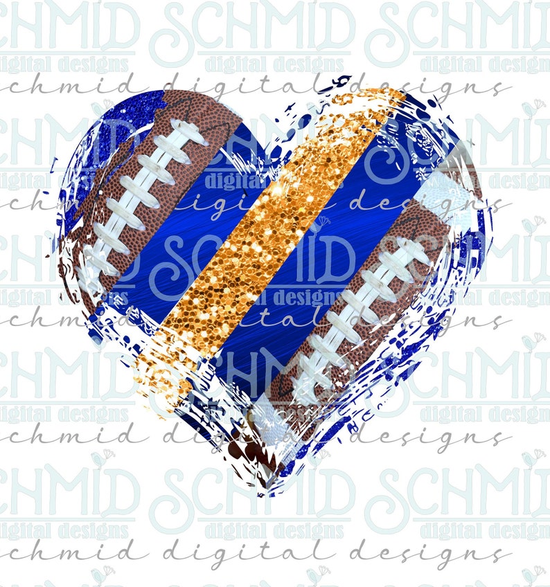 Blue and Gold Football PNG Football Mascot PNG Mascot - Etsy