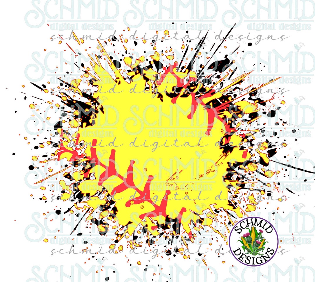 SPLATTER Softball Png /softball Background Png / Softball Clipart ...