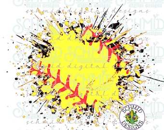 Softball Sports Explosion Digital Background Digital - Etsy