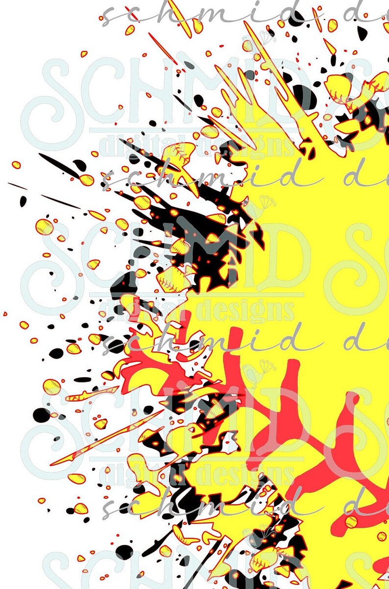 Black Splatter Softball Png /softball Png/ Softball - Etsy
