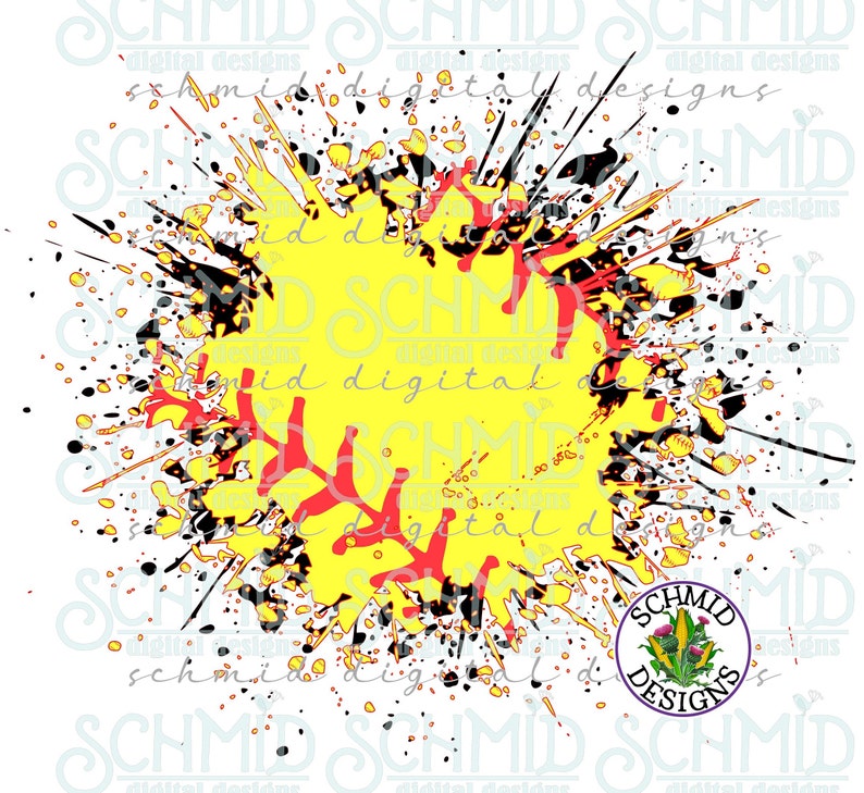 Black Splatter Softball Png /softball Png/ Softball - Etsy