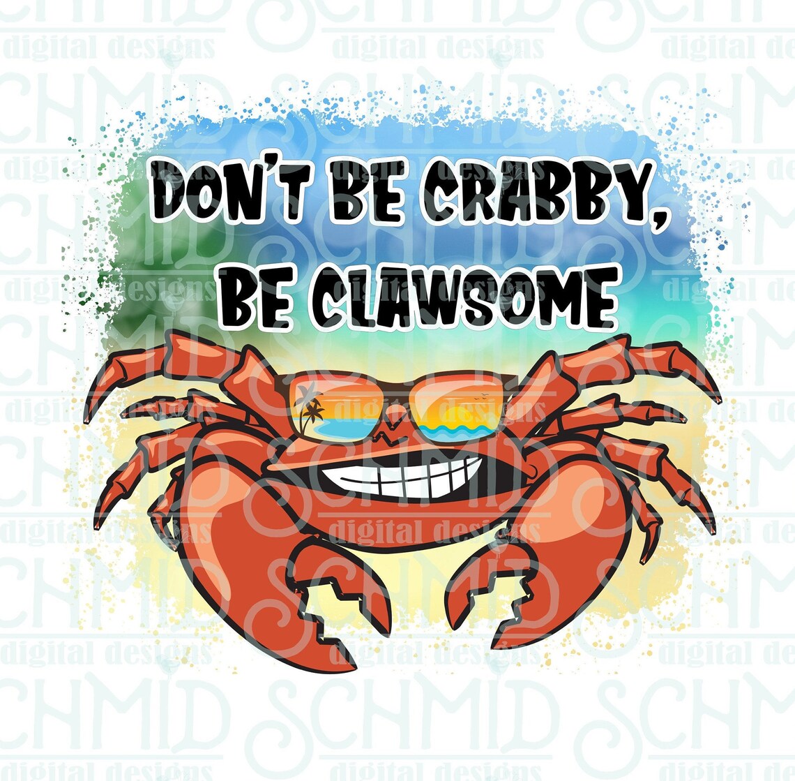 Don't be crabby by claw some PNG / crab design / crab / | Etsy