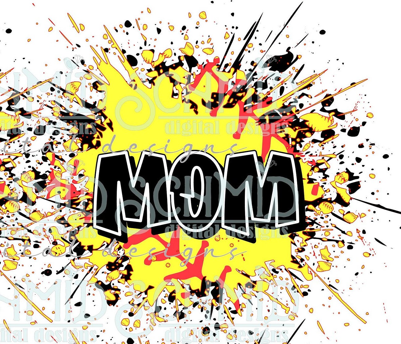 SPLATTER Softball Png /softball Background Png / Softball - Etsy