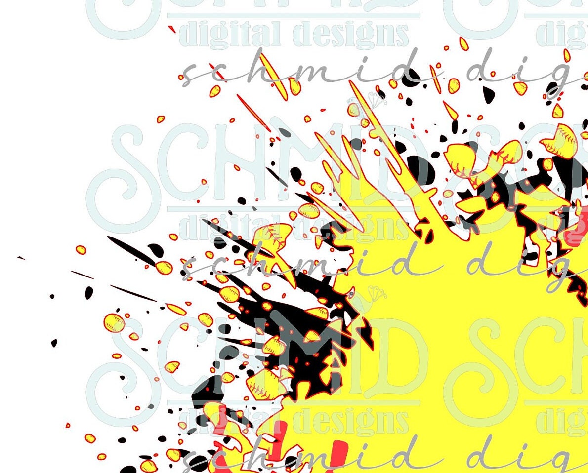 SPLATTER Softball Png /softball Background Png / Softball - Etsy
