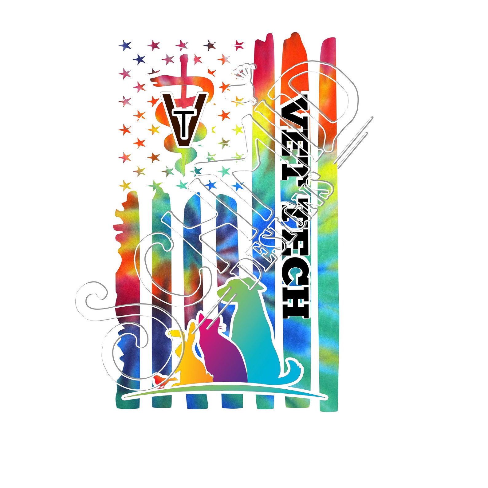 FLAG Veterinarian TECH Svg Vet TECH Design/ Veterinarian | Etsy