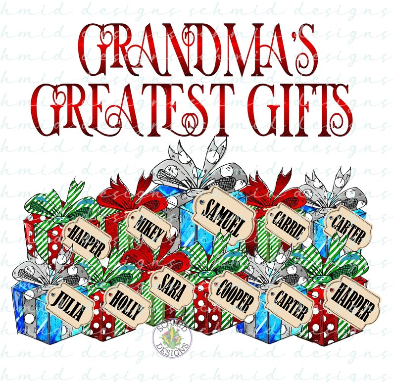 Grandma DIY Interactive Personalized Greatest Gifts Png/ DIGITAL ...