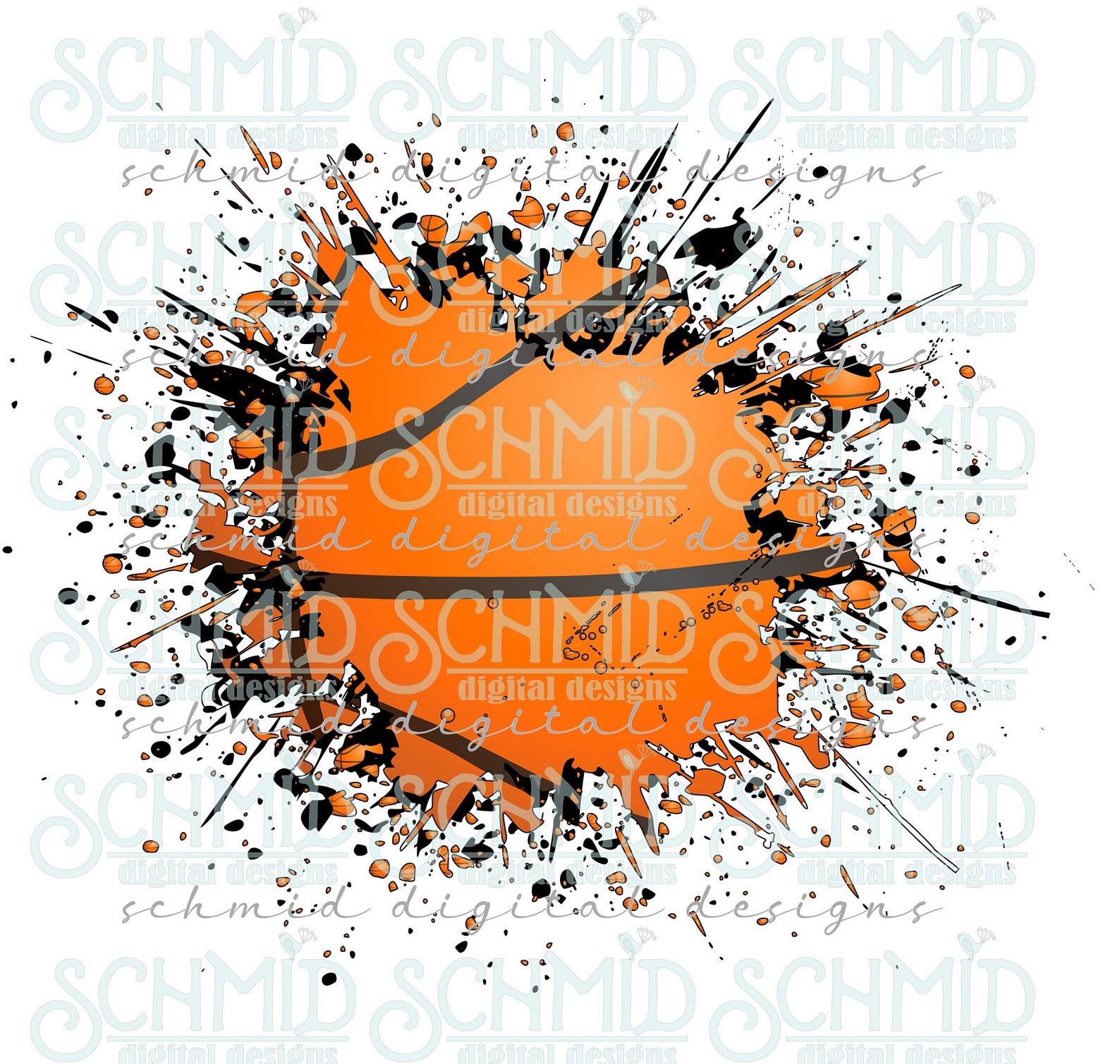 Splatter Basketball TEAM PNG /basketball Mascot PNG / Mascot Design ...