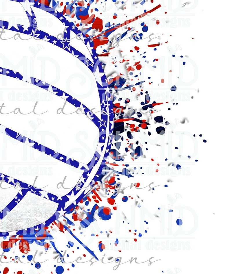 Patriotic Splatter Volleyball Png, Volleyball Background, Volleyball ...