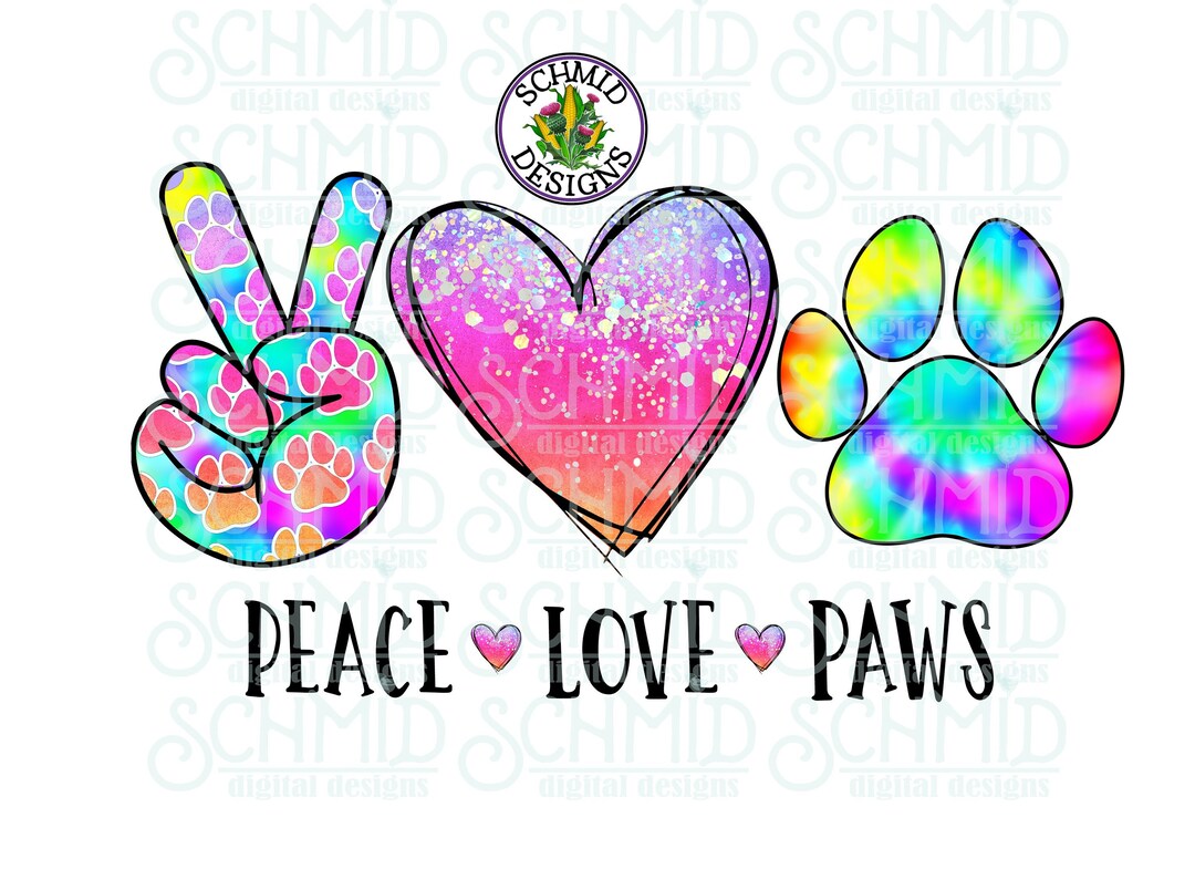 Peace Love Paws Png, Peace Love Paws, Paws Shirt Png, Rescue Shirt Png ...