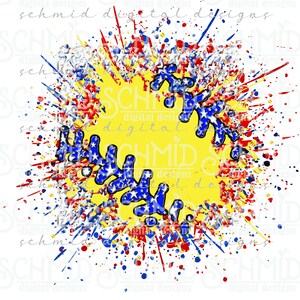 Patriotic, Splatter Softball Png /softball Png/ Softball Background Png ...