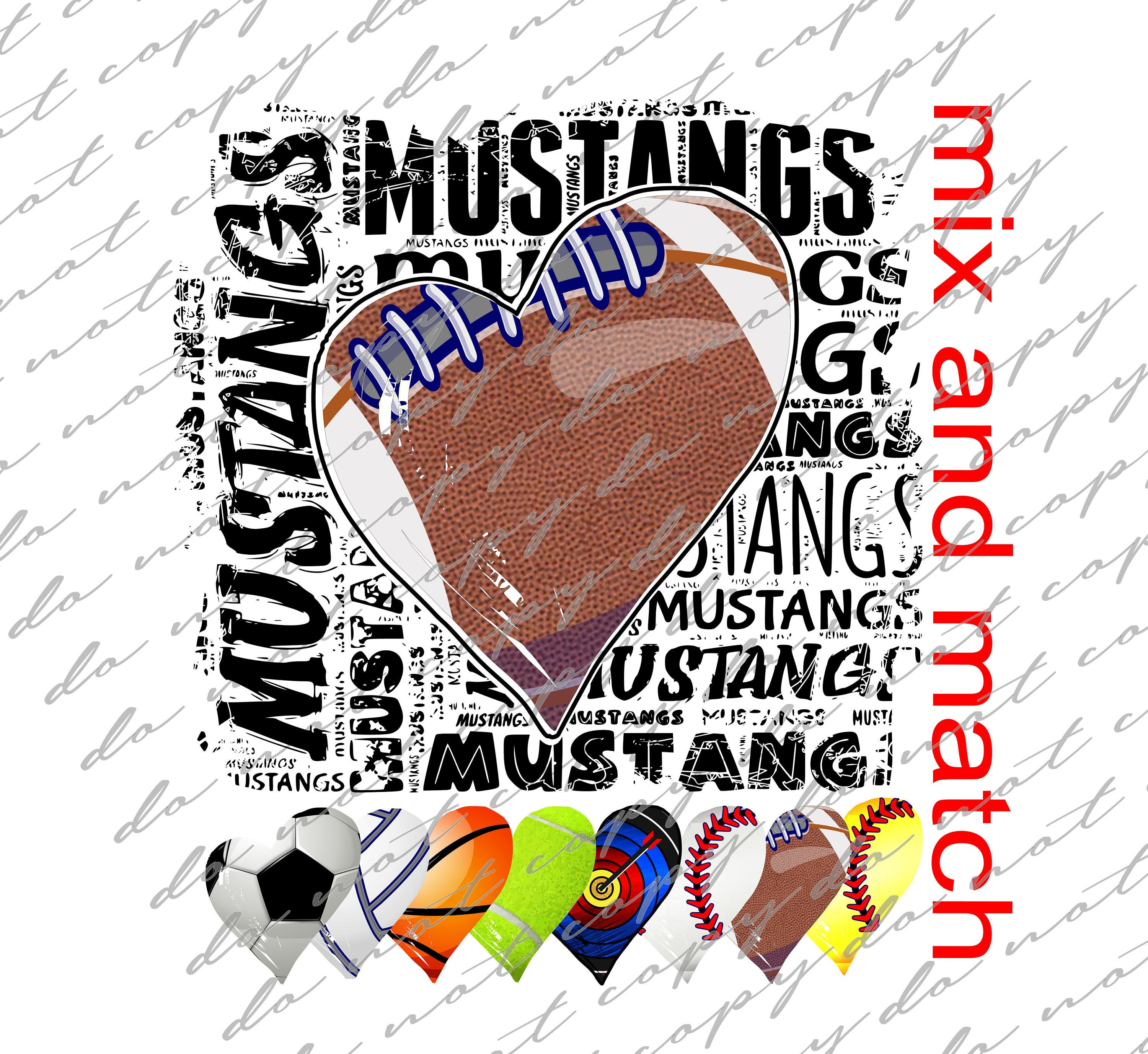 Mix and Match Mustangs PNG Mustangs PNG Mustangs Mascot - Etsy