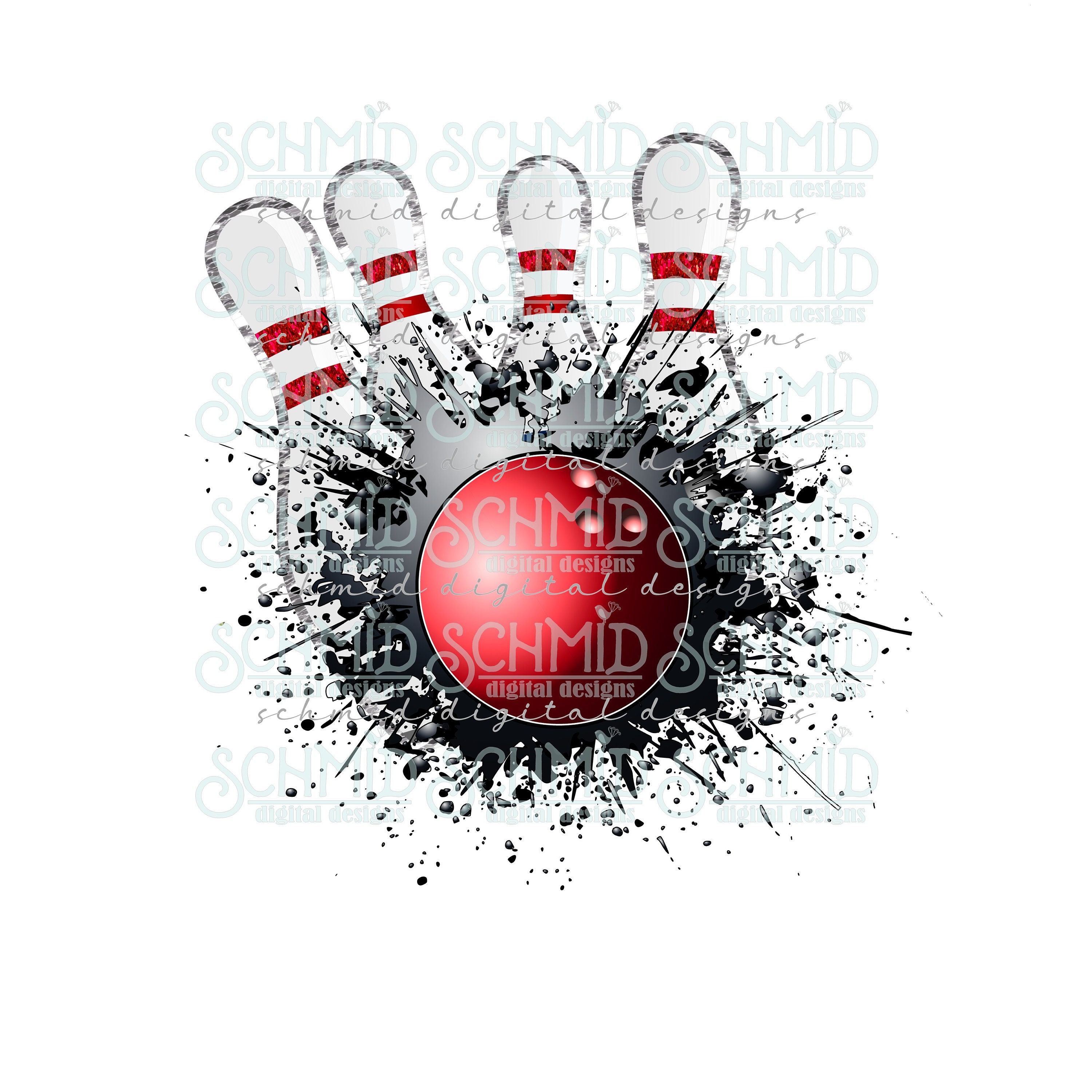 Splatter Bowling PNG: Red Ball Design (digital Download) - Etsy