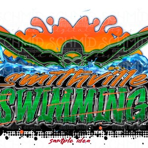 Sliced, Personalized Swim TEAM PNG ,swim Mascot PNG, Mascot Design ...