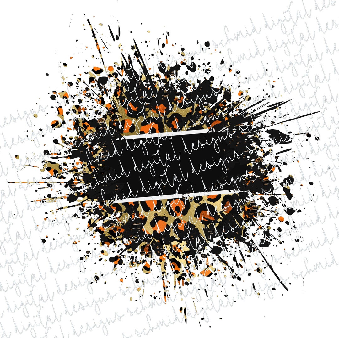 DIY Orange LEOPARD Splatter Png / Add a Name Png/ Baseball Background ...