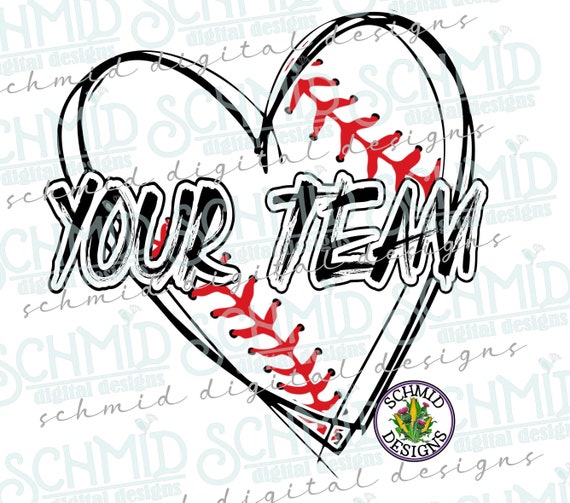 Personalized Baseball Heart PNG /baseball Mascot PNG / Mascot | Etsy