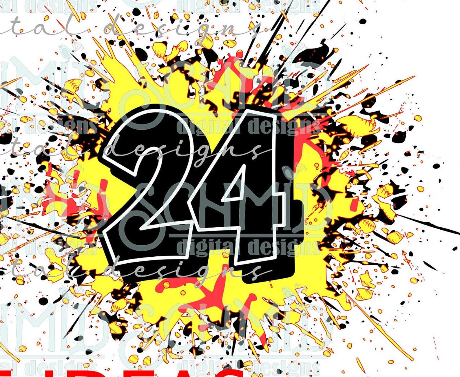 SPLATTER Softball Png /softball Background Png / Softball - Etsy