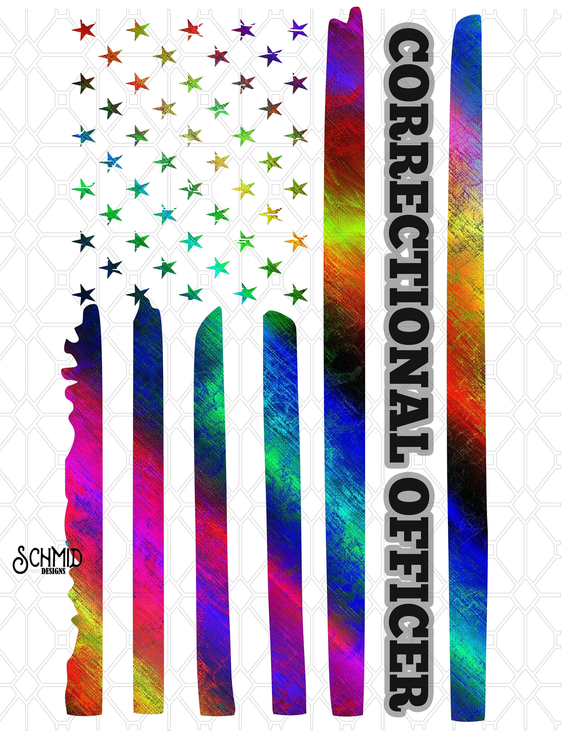 Correctional Officer Flag METALLIC Thin Silver Line Flag | Etsy