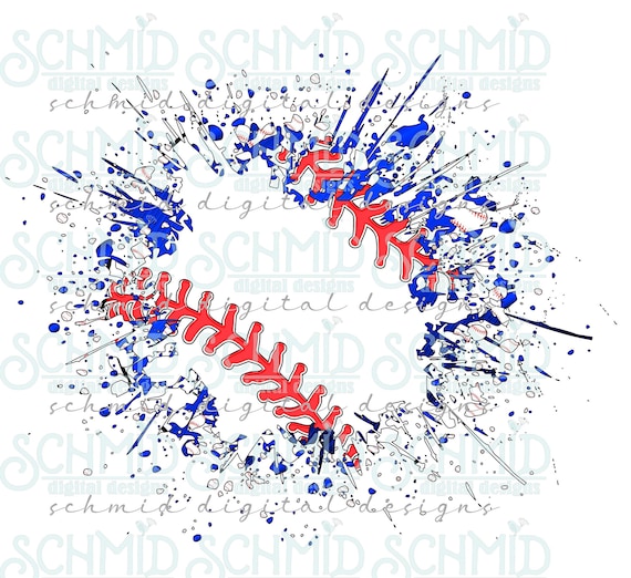 BLUE Splatter Baseball Png Baseball Png Baseball Background - Etsy