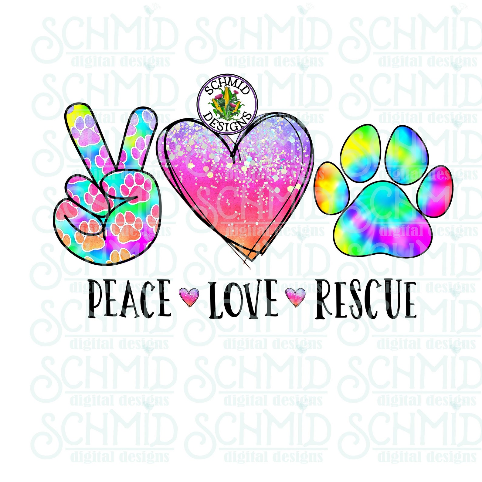 Peace Love Rescue Png / Peace Love Rescue / DIGITAL DESIGN | Etsy