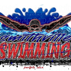 Sliced, Personalized Swim TEAM PNG ,swim Mascot PNG, Mascot Design ...