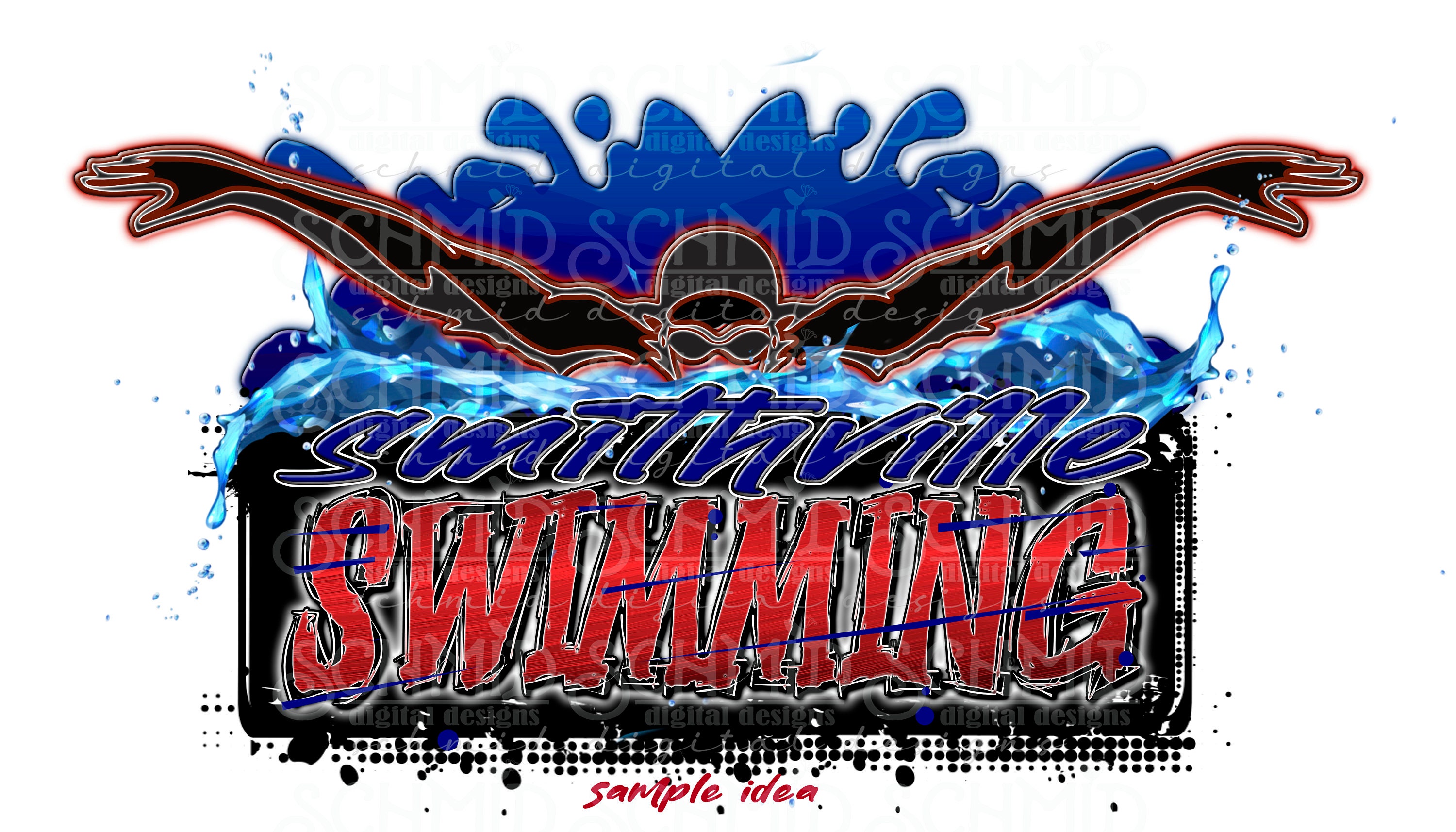 Sliced, Personalized Swim TEAM PNG ,swim Mascot PNG, Mascot Design ...